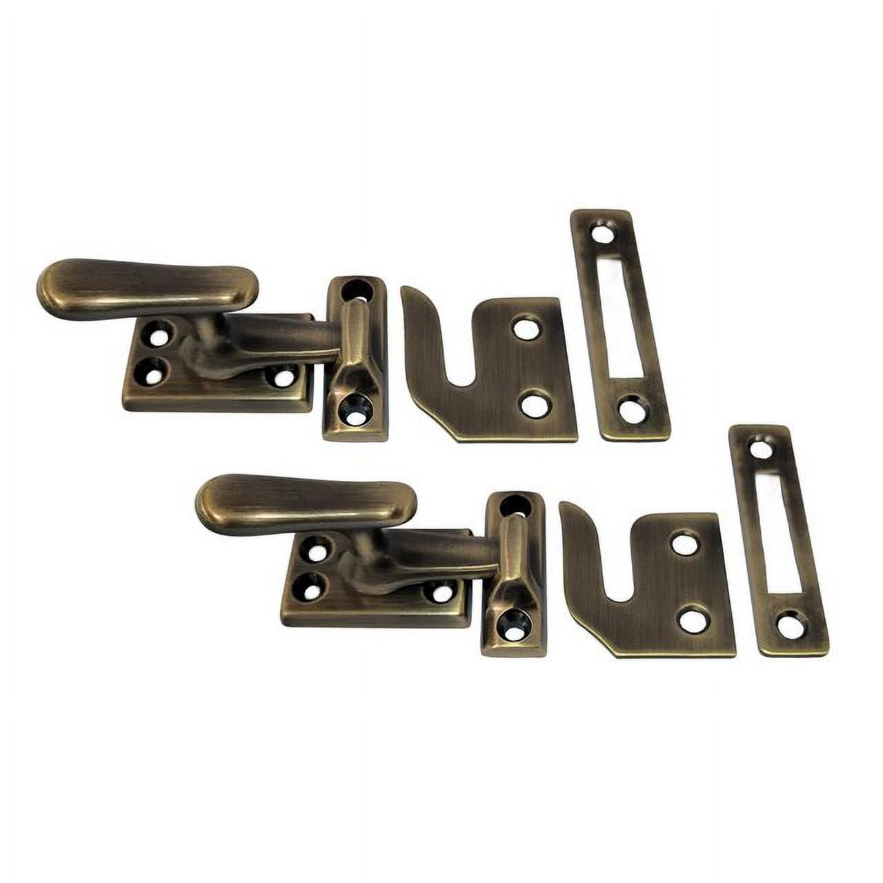 QCAA Solid Brass Casement Fastener Window Lock, Small, Brushed Antique ...
