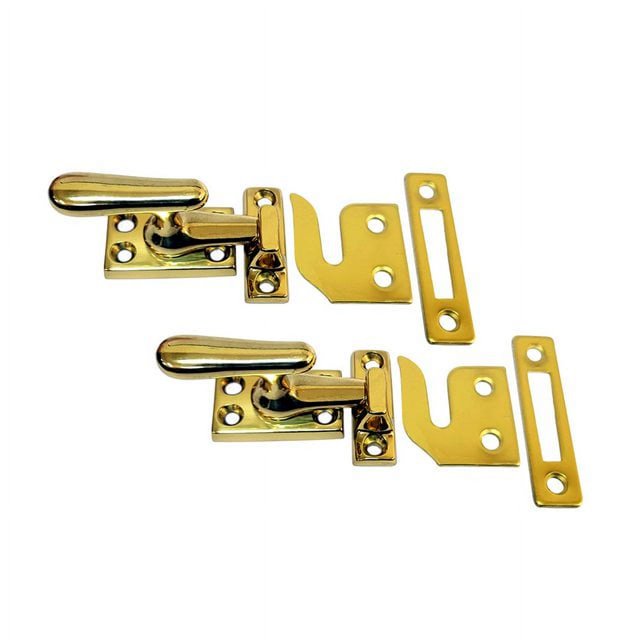 QCAA Solid Brass Casement Fastener Window Lock, Small, Polished Brass ...