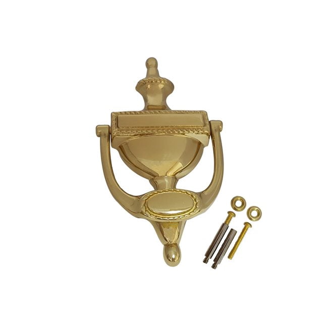 QCAA Solid Brass Door Knocker, Victorian Rope Type, 7-3/8", Polished ...