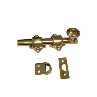 QCAA Solid Brass Surface Bolt 4", Polished Brass, Made in Taiwan, 2 Pack - Walmart.com