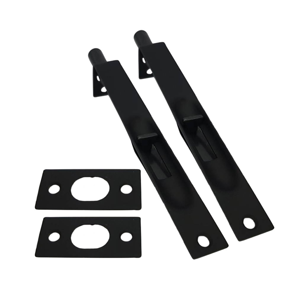 QCAA Solid Brass Flush Bolt, 6", Solid Brass, Square, Matte Black, Made ...