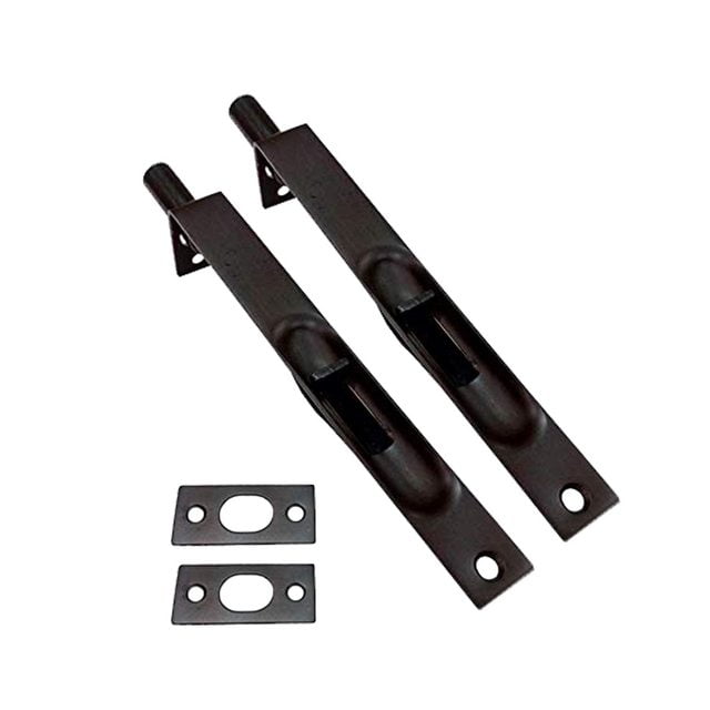 QCAA Solid Brass Flush Bolt, Square Shape, 6", Solid Brass, ORB (Oil ...