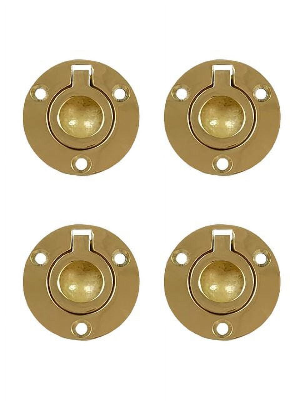 QCAA Solid Brass Flush Ring Pull Round, 1-1/2", Polished Brass, 4 Pack, Made in Taiwan - Walmart.com