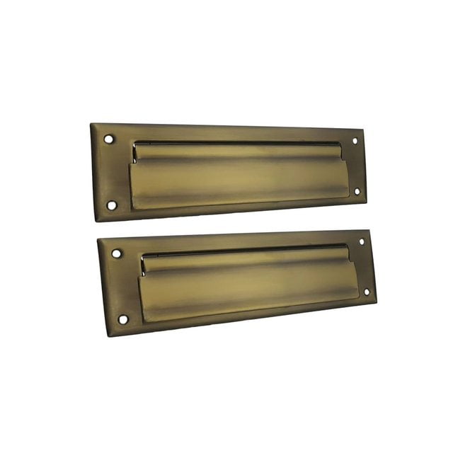 QCAA Solid Brass Mail Slot, with Solid Brass Interior Back Plate, 10" x ...