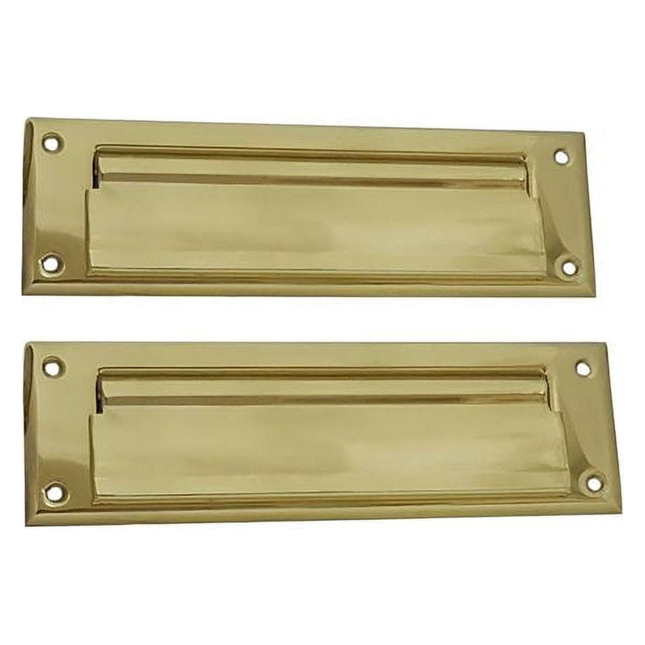 QCAA Solid Brass Mail Slot, with Solid Brass Interior Back Plate, 10" x ...