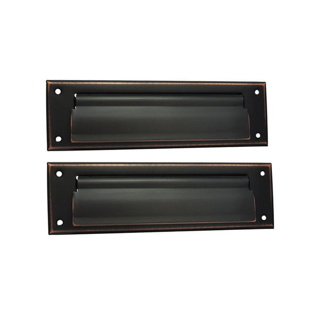 QCAA Solid Brass Mail Slot, with Solid Brass Interior Back Plate, 10" x ...