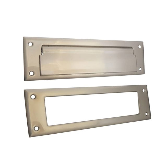 QCAA Solid Brass Mail Slot, with Solid Brass Interior Frame, 10" x 3 ...