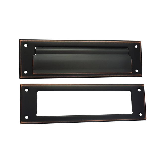 QCAA Solid Brass Mail Slot, with Solid Brass Interior Frame, 10" x 3 ...