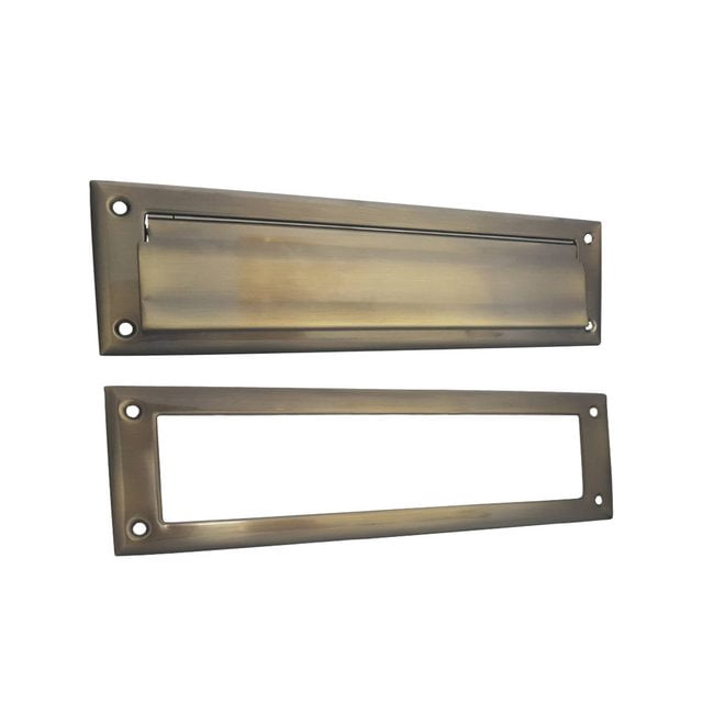 QCAA Solid Brass Mail Slot, with Solid Brass Interior Frame, 13" x 3. ...