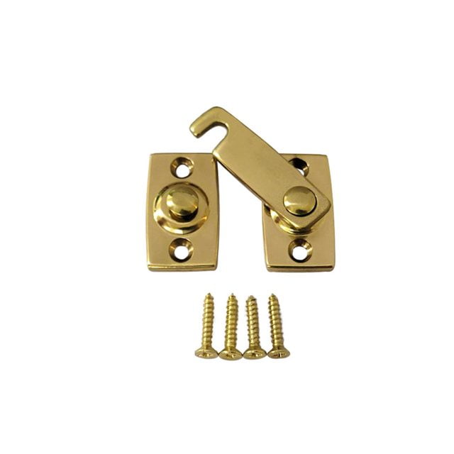QCAA Solid Brass Shutter Bar Door Latch, 7/8" x 2-3/32", Polished Brass ...