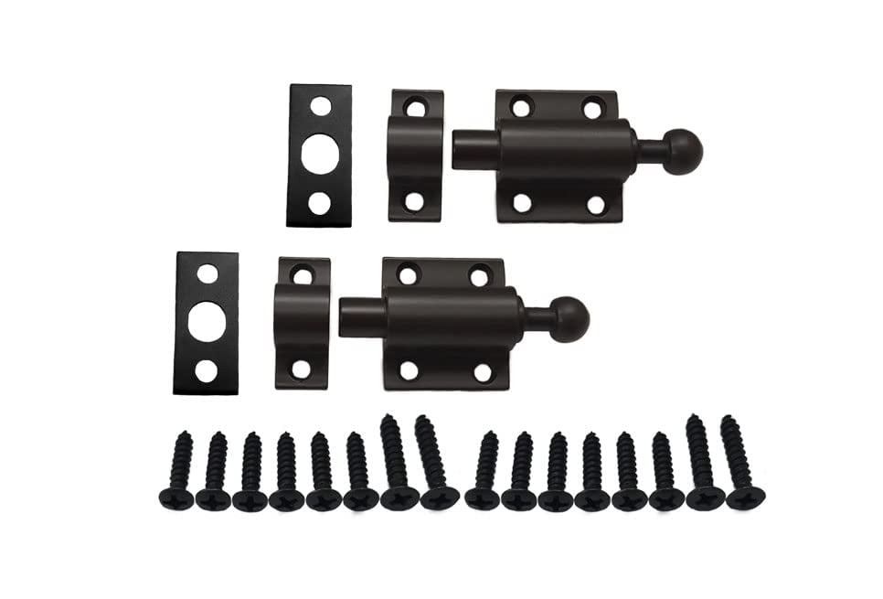 QCAA Solid Cast Brass Surface Bolt, Self-Locking Latch for Window ...