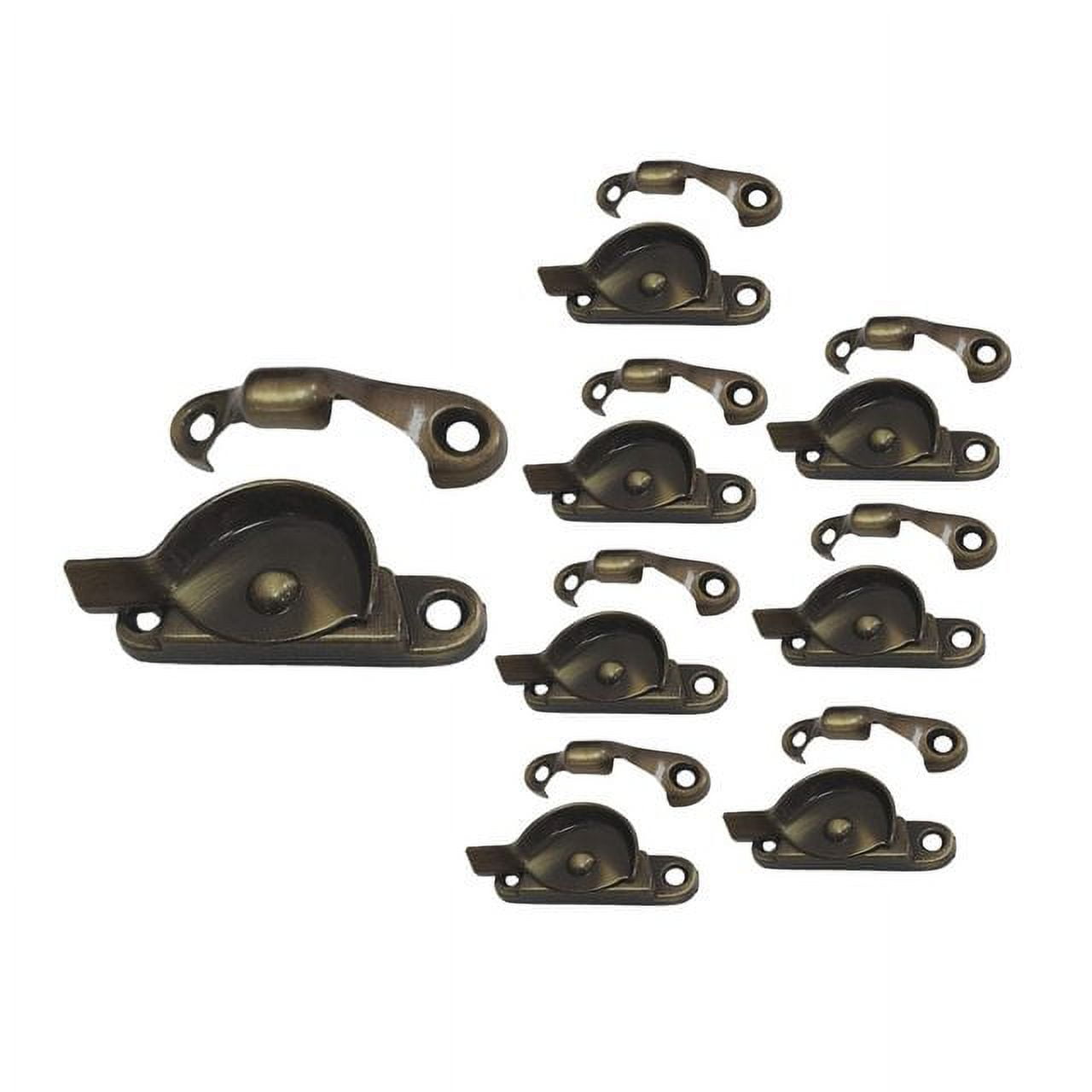 QCAA Zinc Die Cast Window Sash Lock, Brushed Antique Brass, Made in ...