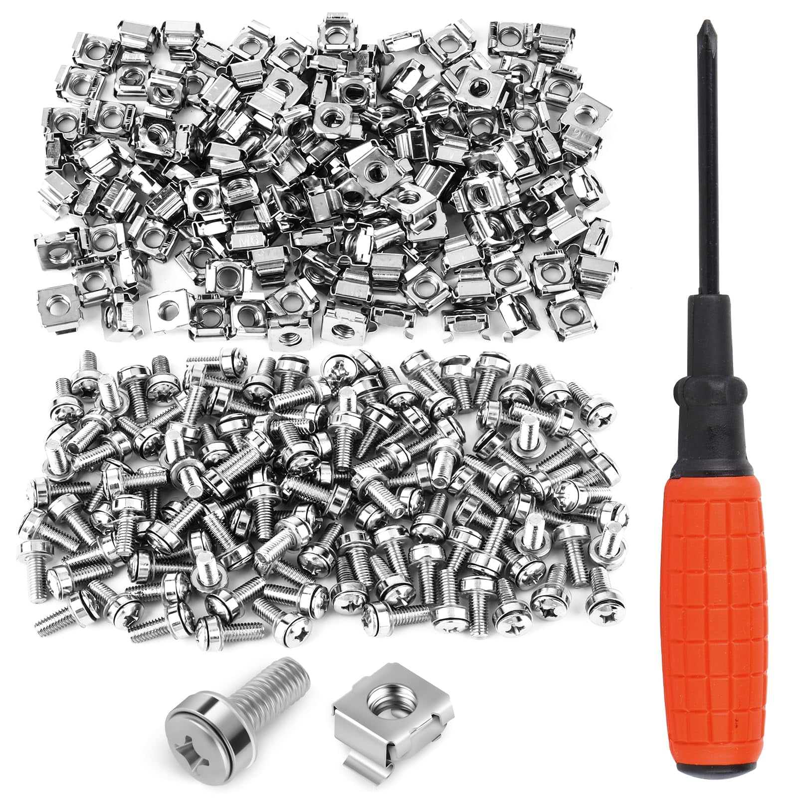 QCDENG 120 Sets M6 x 20mm Rack Screws and Cage Nuts, Server Rack Screws ...