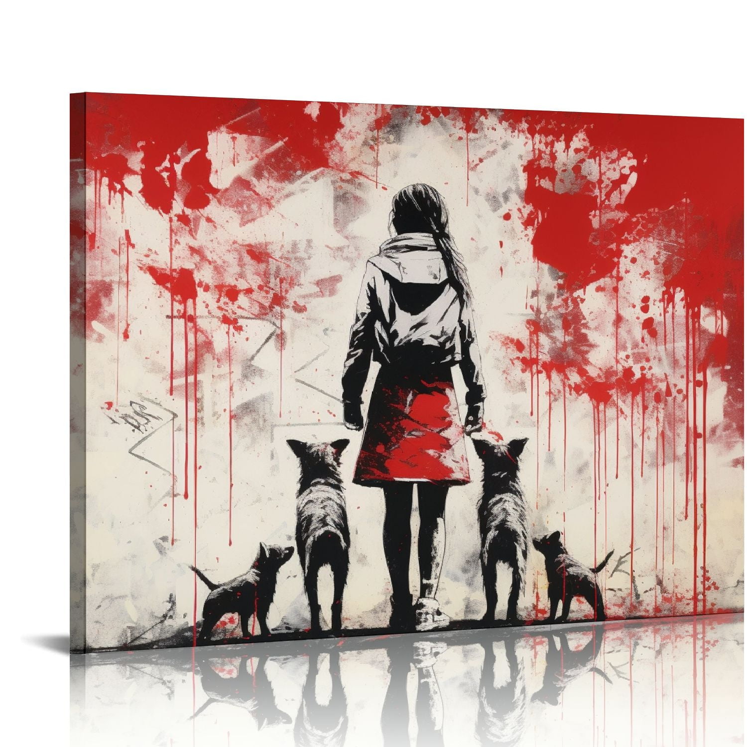 QCPP Banksy Wall Art Love Is All We Need Graffiti Canvas Wall Art Paintings on the Wall Follow ...