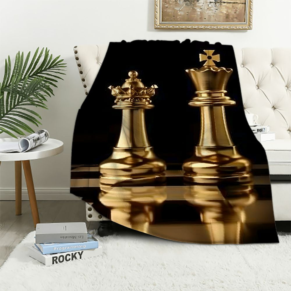 Chess Pieces Flannel Blanket Exquisite Gifts for All Seasons Excellent ...