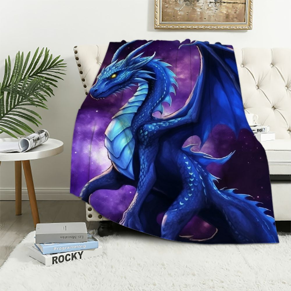 QCPP Dragon Blanket for Boys Men Dragon Space Throw Blanket for Kids ...