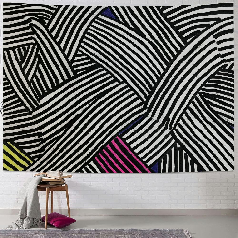 QCPP Stripe Tapestry, Continuous Contemporary Art Inspired Pattern with ...
