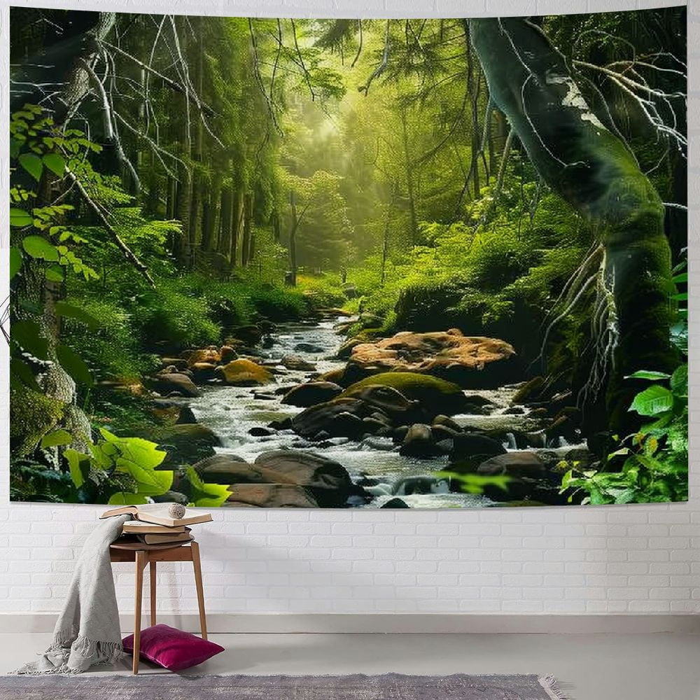 QCPP Tropical Rainforest Tapestry Wall Hanging for Bedroom, Green ...