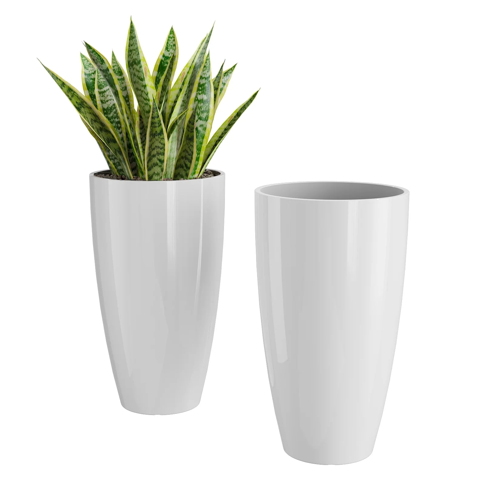 QCQHDU 21 inch Tall Planters for Outdoor Plants Set of 2,Outdoor ...