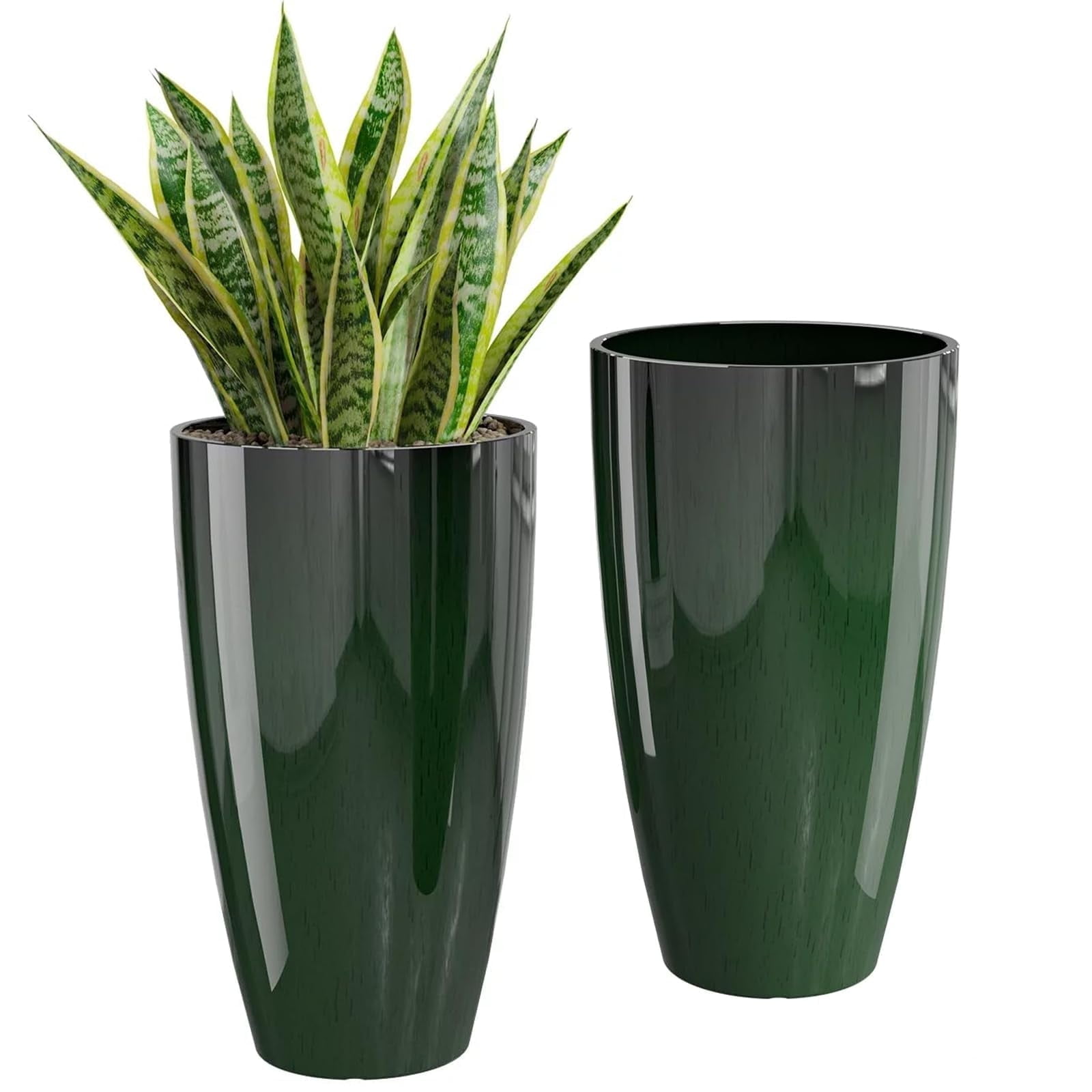 21 inch Tall Planters for Outdoor Plants Set of 2,Tall Plant Pots with ...