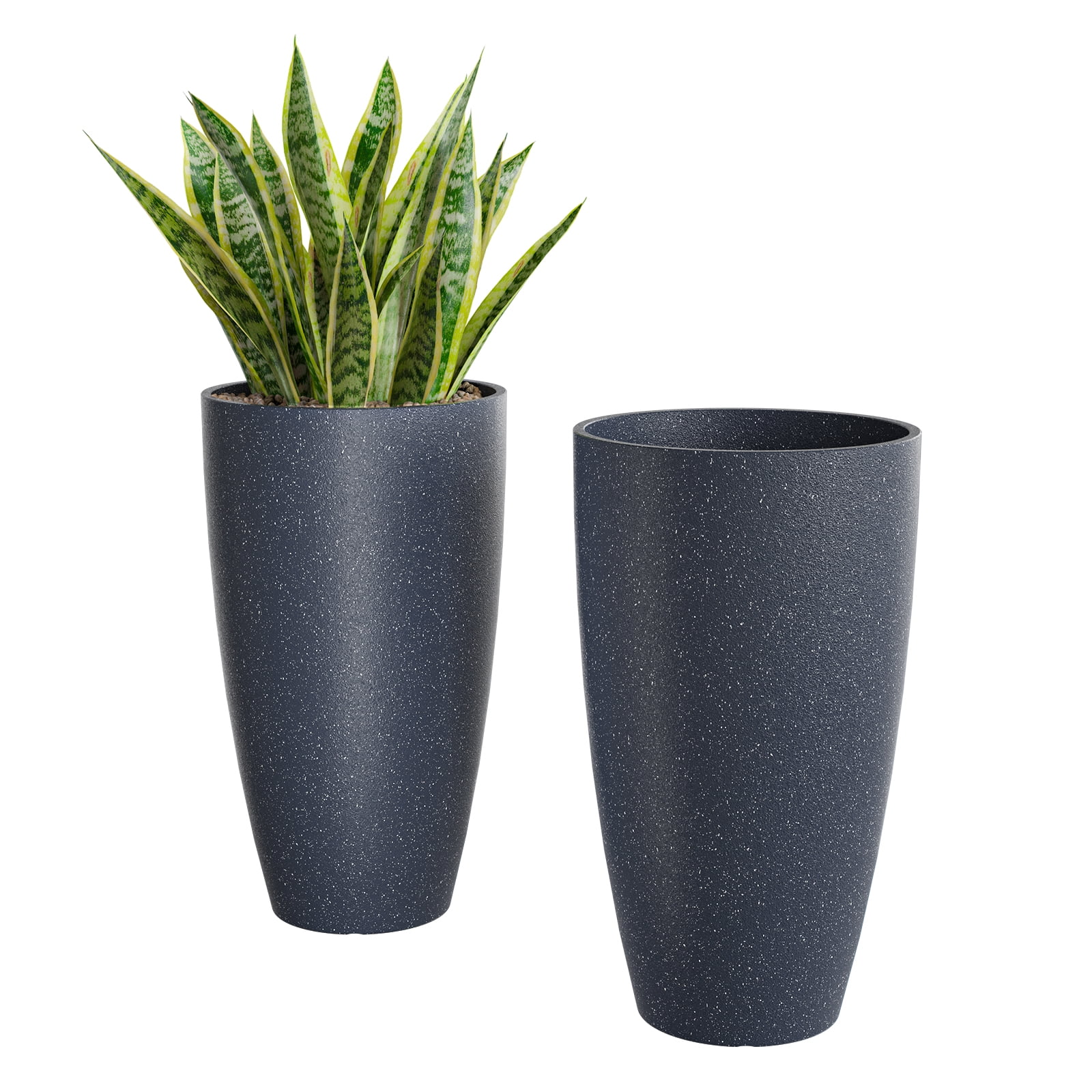 QCQHDU 21 inch Tall Planters for Outdoor Plants Set of 2,Outdoor ...