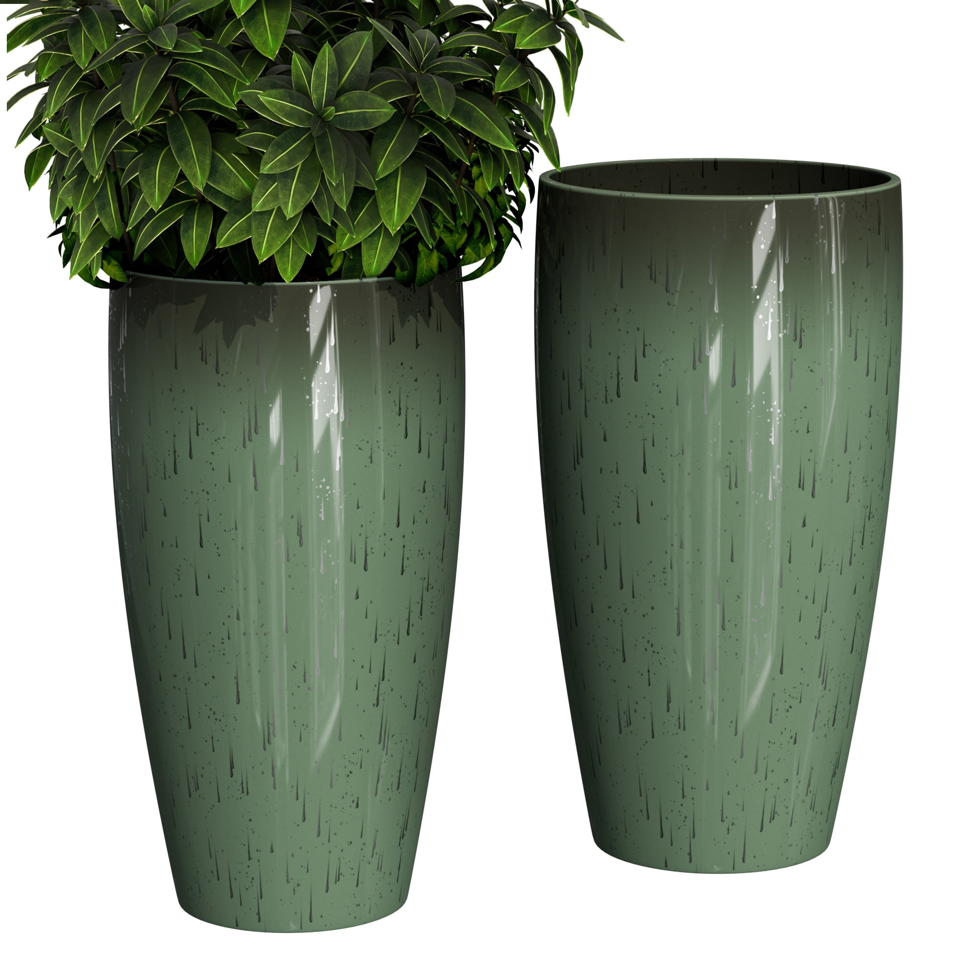QCQHDU 24 inch Tall Planters for Outdoor Plants Set of 2, Large ...