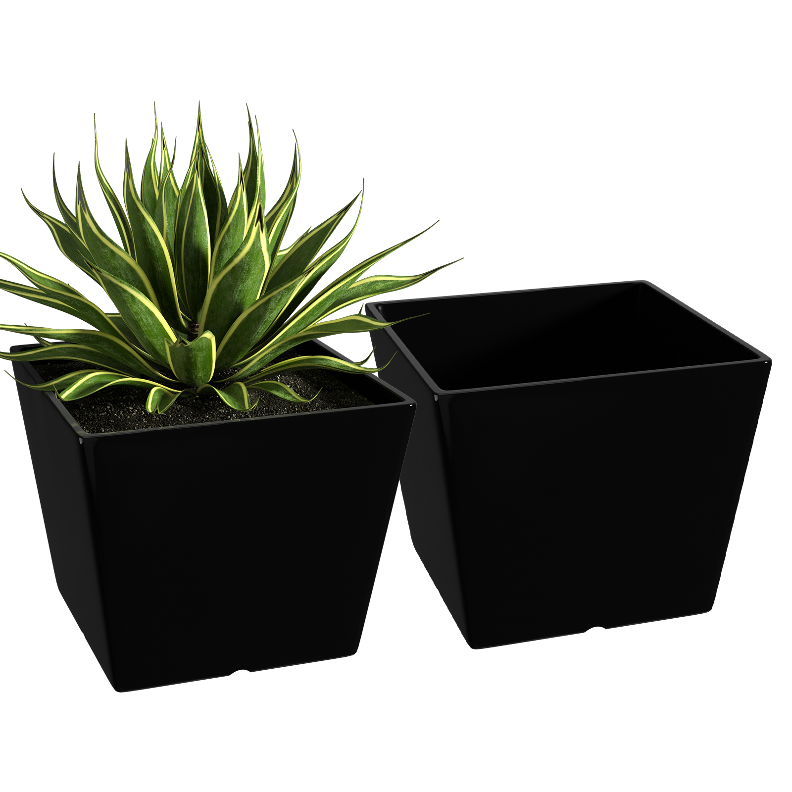 QCQHDU Plant Pots Outdoor Wide Square Planter, 12 Inch Square Planter ...