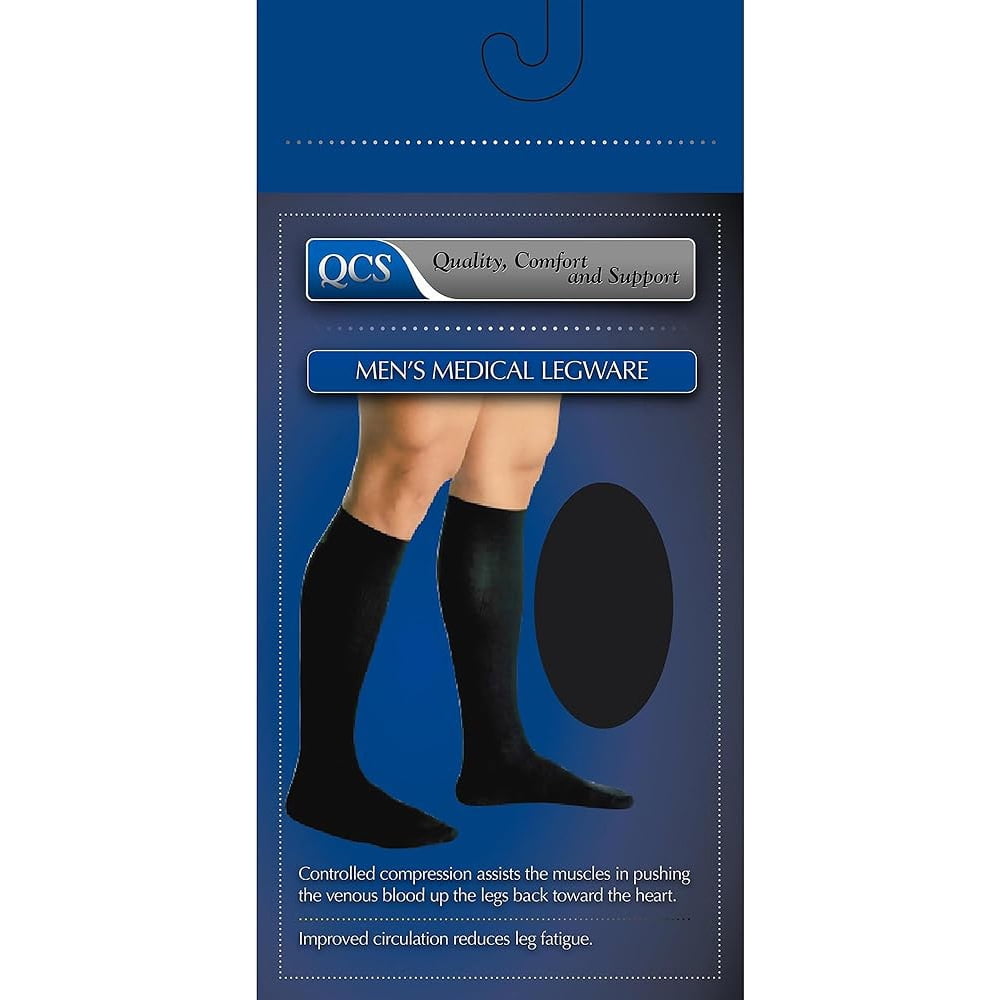 QCS Men's Firm Compression Medical Legwear, Medium, Black - Walmart.com