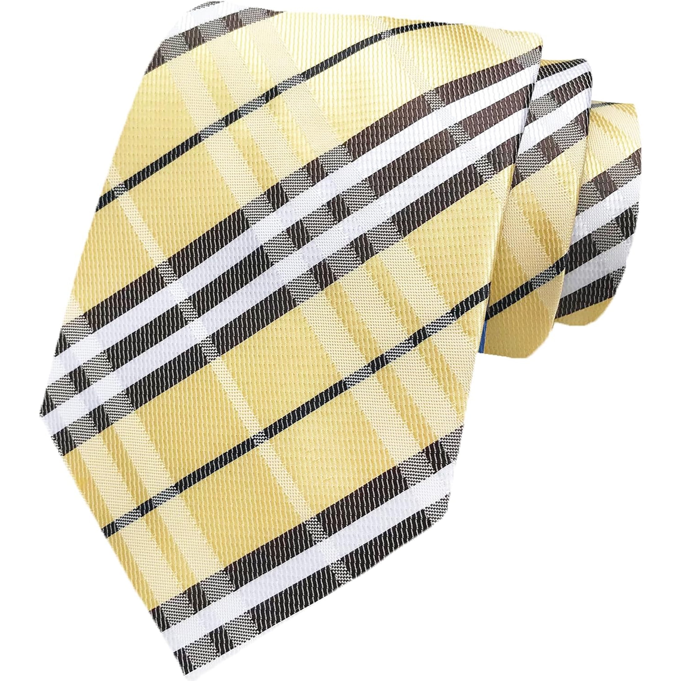 QCWQMYL Mens Ties Yellow Grid Ties for Men Necktie Formal Men's ...