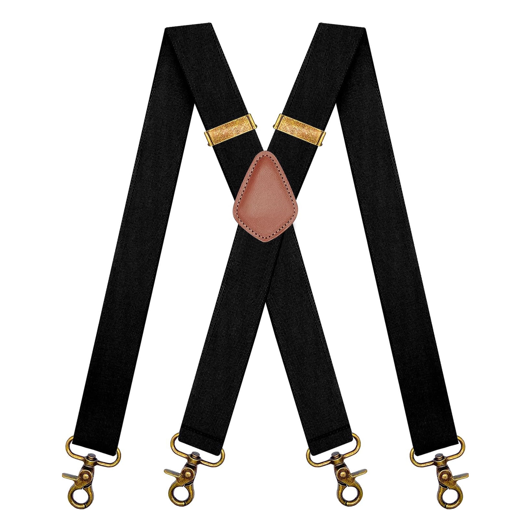 QCWQMYL Suspenders for Men Swivel Snap Hooks Black Elastic Formal Heavy ...