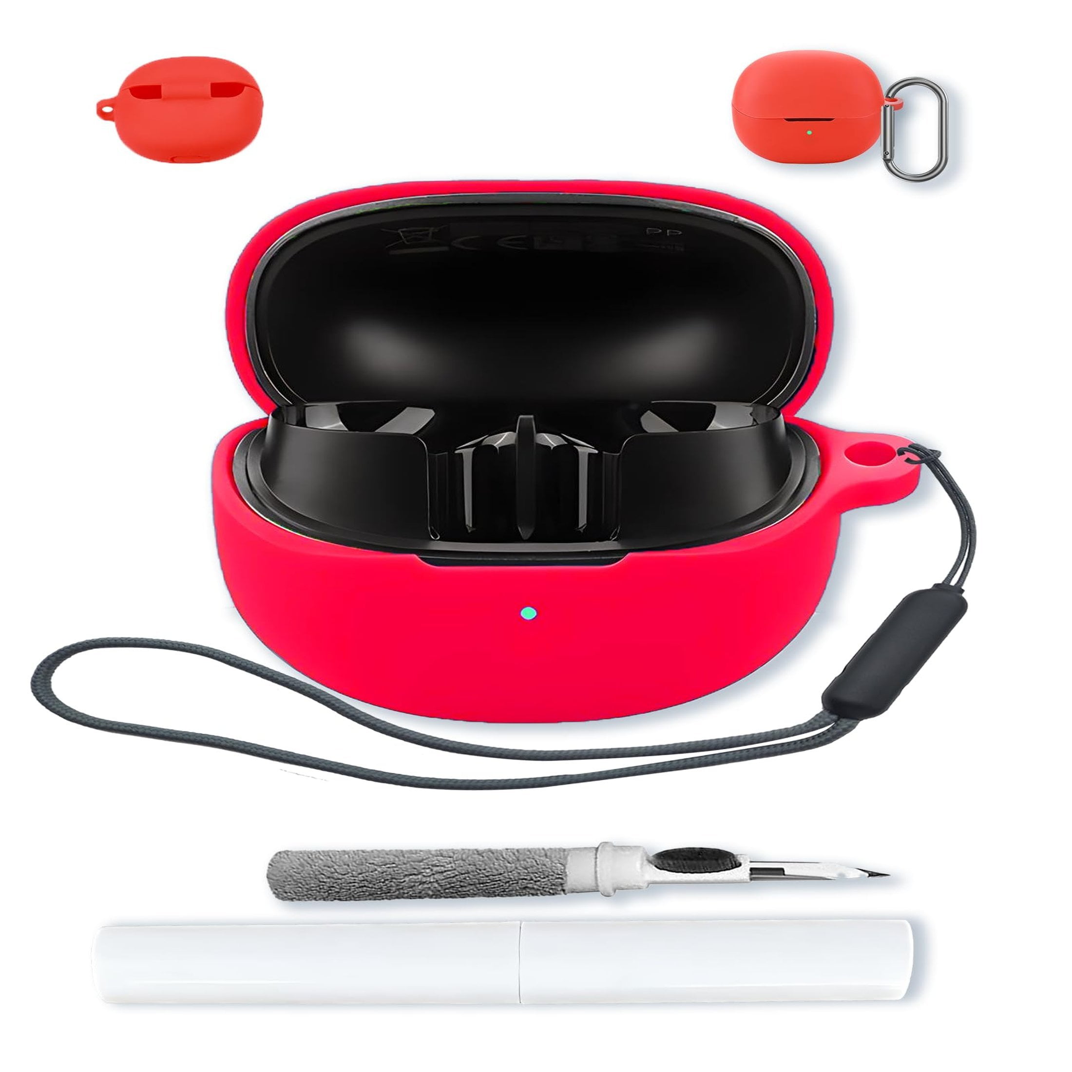 QCY True Wireless Earbuds Soft Silicone Case with Keychain and Cleaning ...