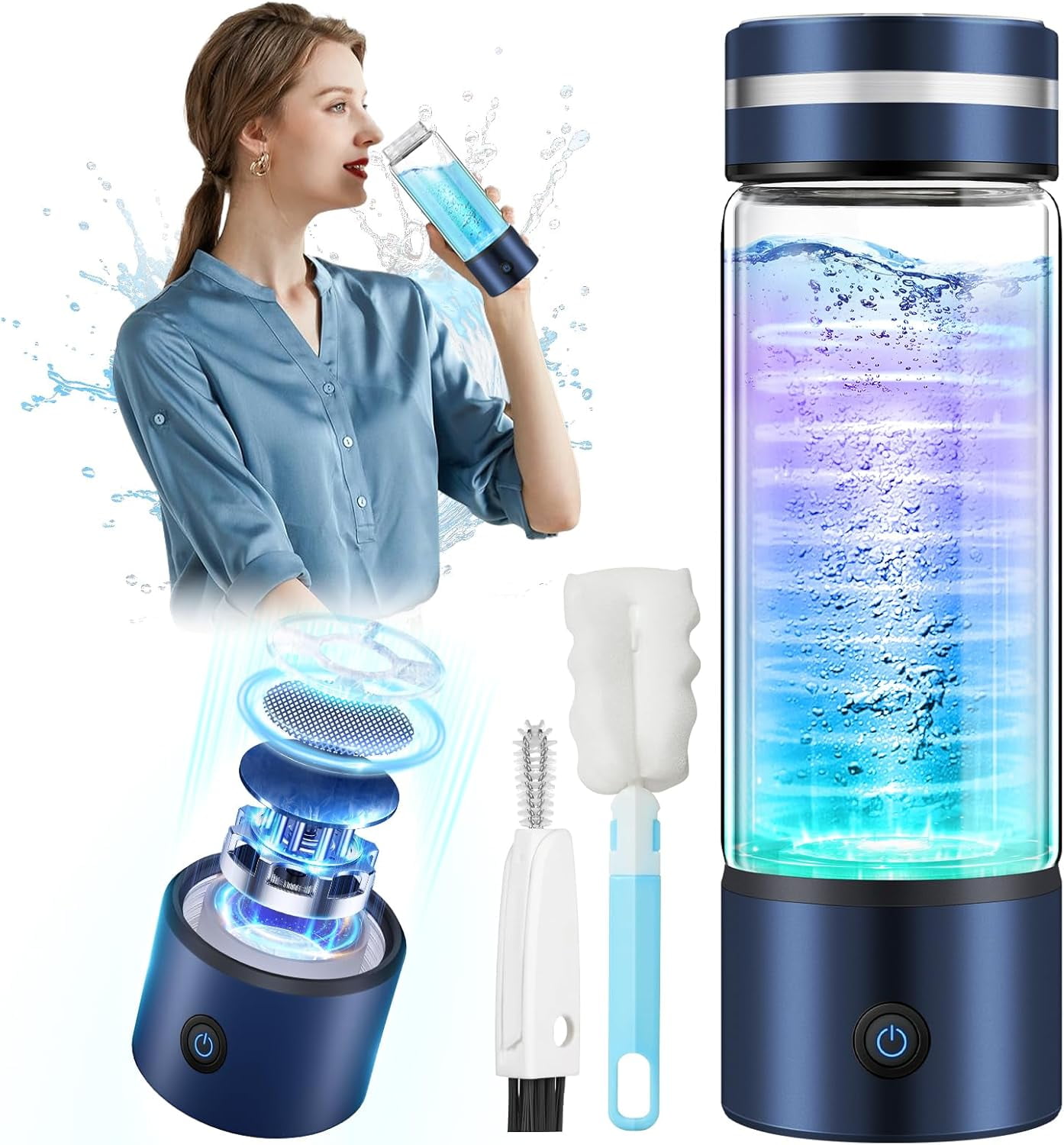 QD-Gotrays 3000PPB Hydrogen Water Bottle Generator【2025 New Upgrade】【CAS Global Certificate ...