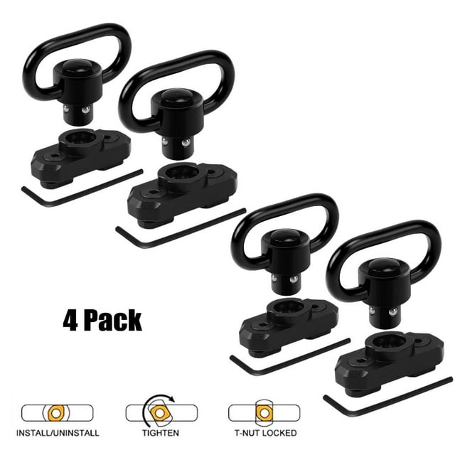 QD Sling Swivel Sling Mounts, Adjustable 1.25" Quick Detach Push Button ...