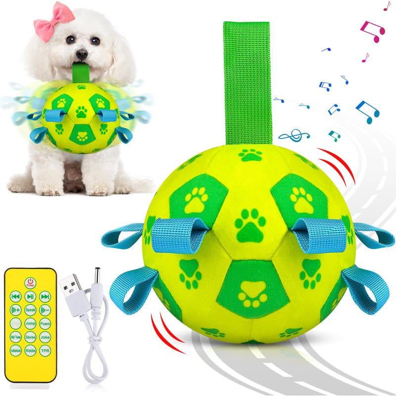 QDAN Interactive Dog Ball Plush Toy Soccer Ball with Rechargeable ...