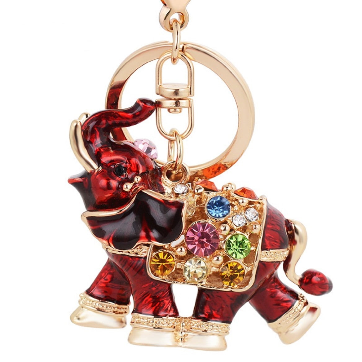 QDDollars Elephant Keychain for Women, Cute Elephant Animal Key Chain ...