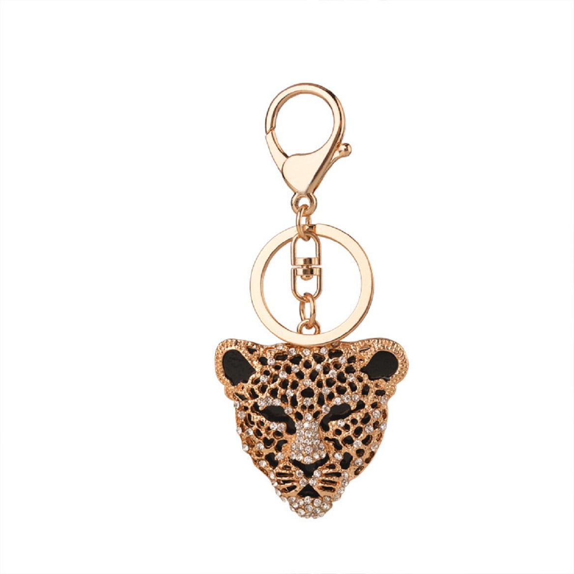 QDDollars Leopard Head Keychain for Women, Cute Cheetah Head Key Chain ...