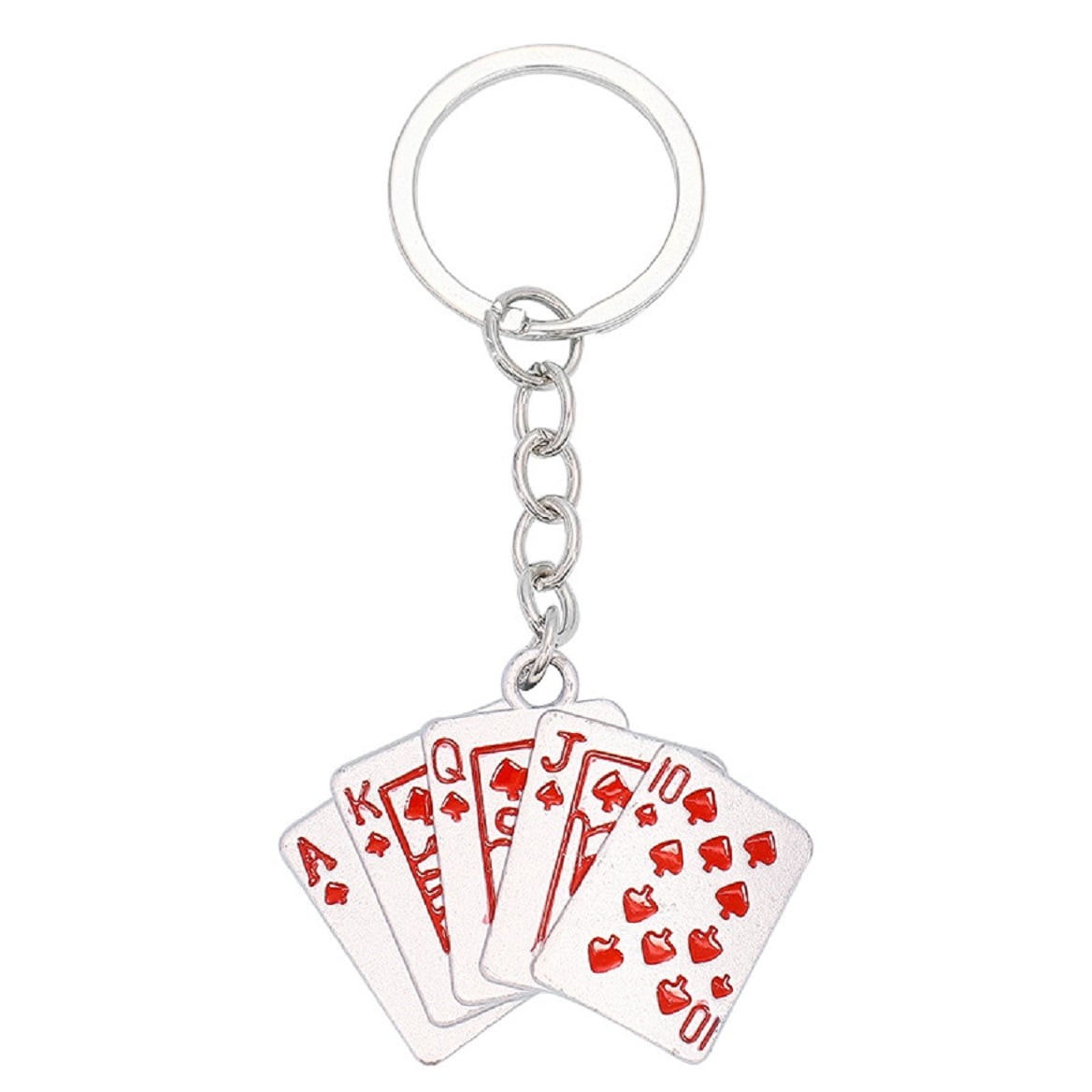 QDDollars Poker Keychain for Men, Playing Cards Key Chain, Royal Flush ...