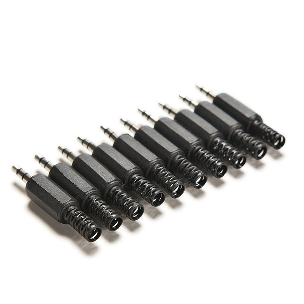QDJZ 10 Pcs 3.5mm Audio Male Plug Jack Adapter Stereo Connector ...