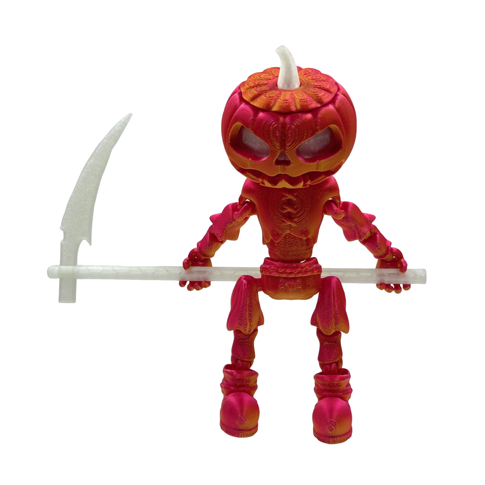 GZKN 3D Printed Pumpkin Man Figurine Movable Joints Halloween Pumpkin ...