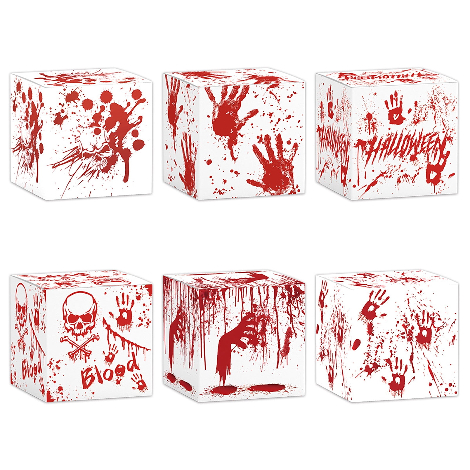 QDJZ 6/12/18 Pcs Halloween Candy Box Blood Hand Design Trick or Treat ...