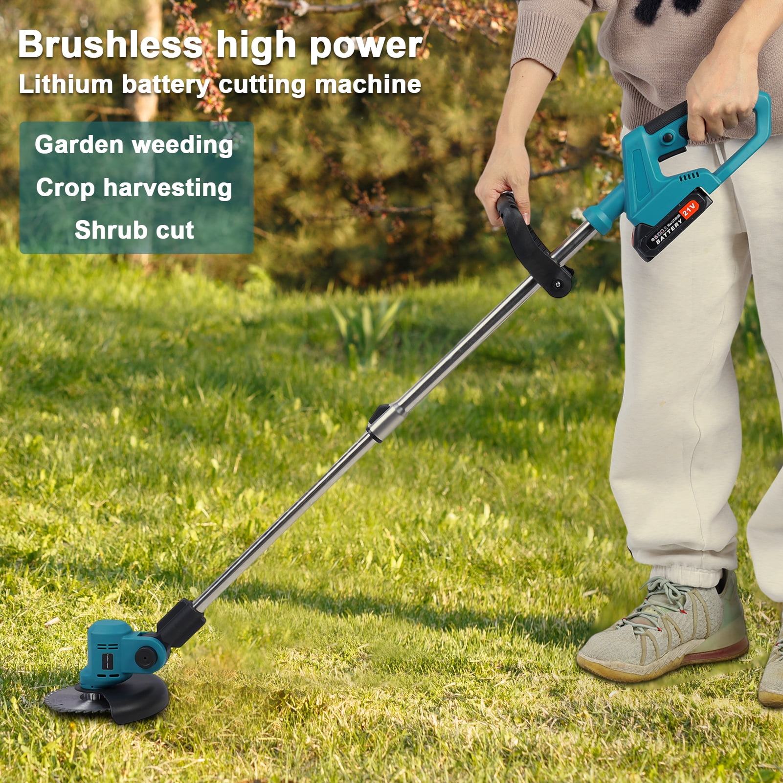 QDJZ 6 Inch Electric Lawn Mower Retractable Electric Weed Mower ...