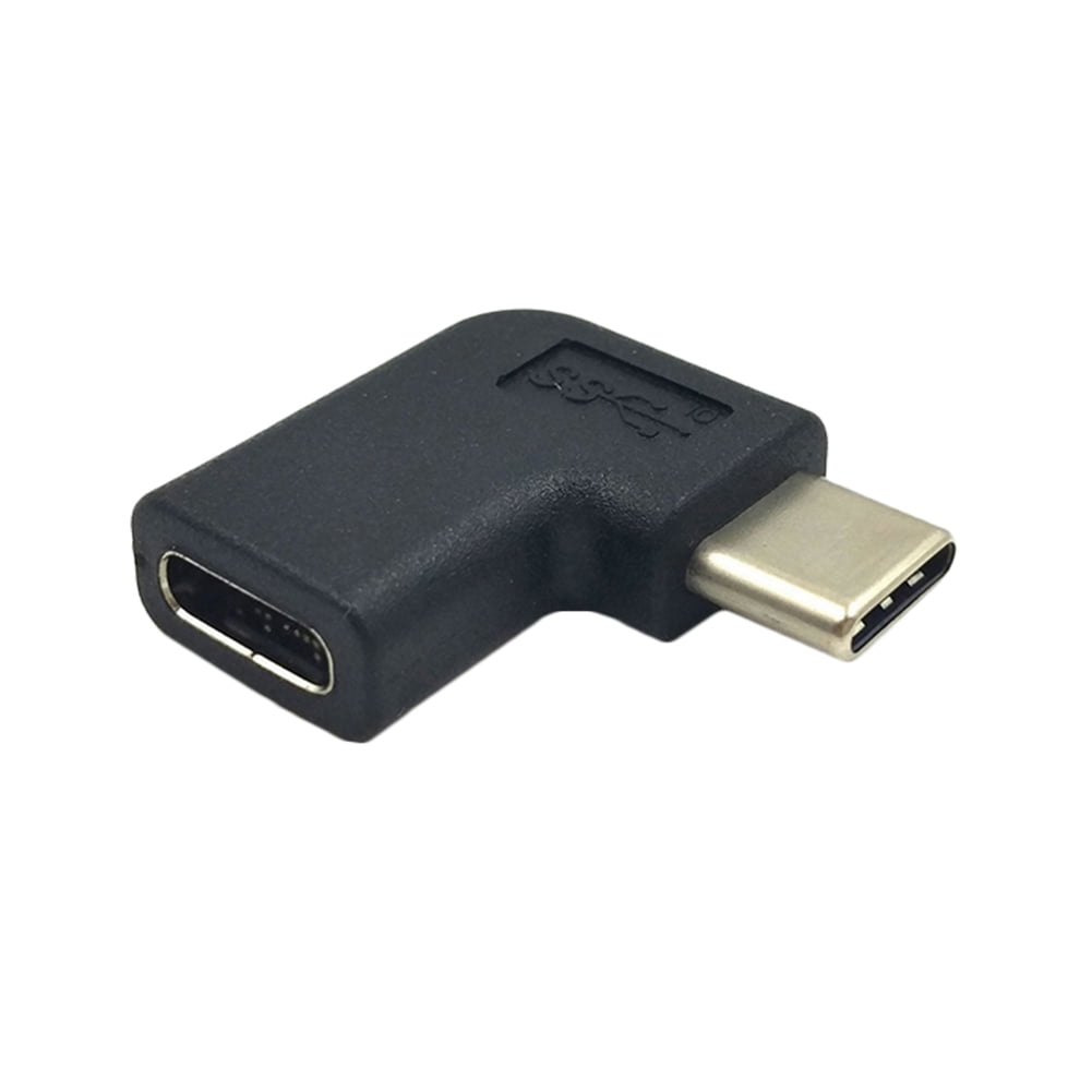 QDJZ 90 Degrees L-type USB 3.1 Type-C Male to Female Adapter Connector ...
