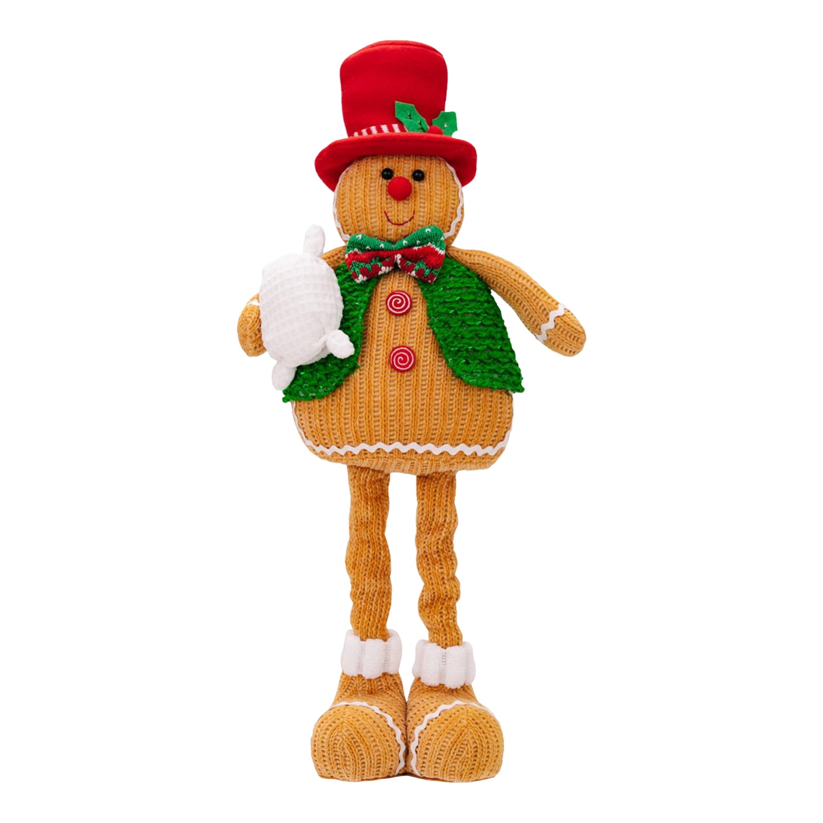 QDJZ Christmas Gingerbread Man Plush Doll Telescoping Leg Boy Girl ...