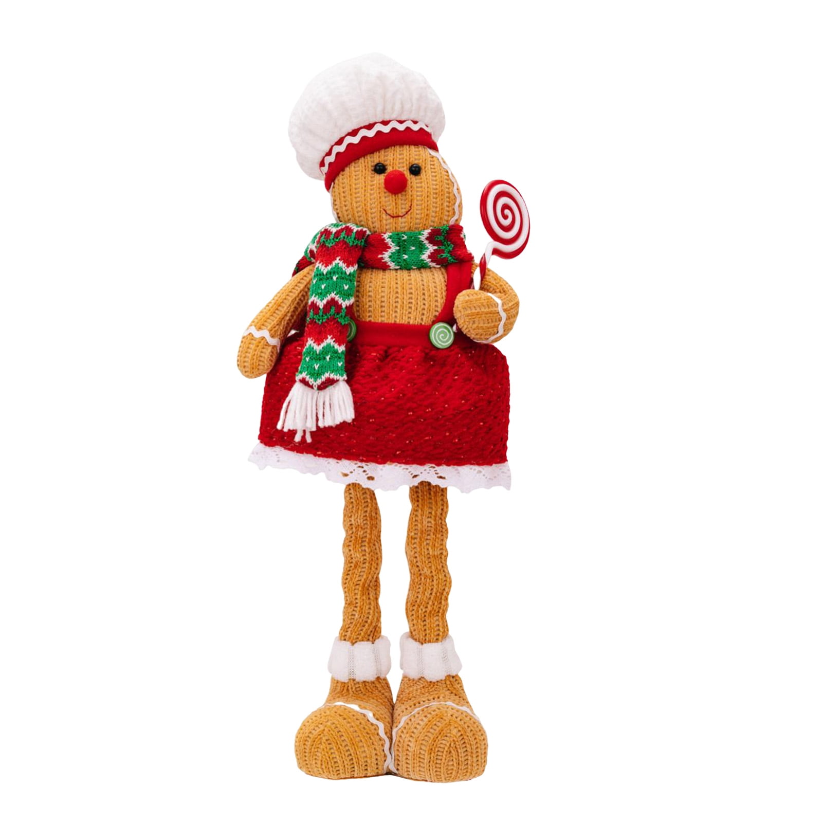 QDJZ Christmas Gingerbread Man Plush Doll Telescoping Leg Boy Girl ...