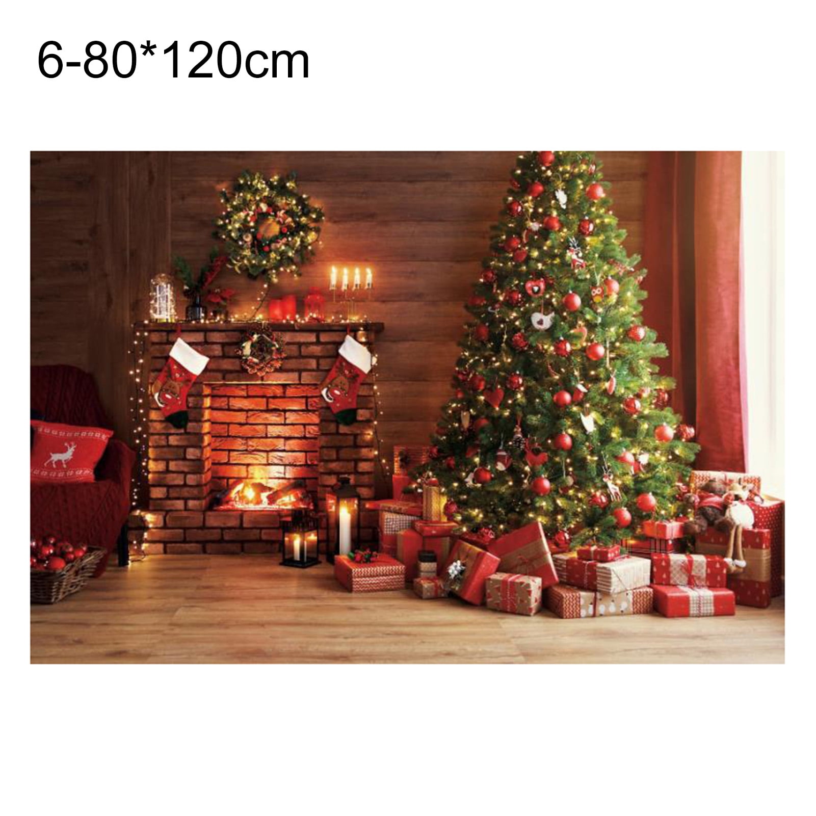 QDJZ Christmas No-wrinkle Fabric Backdrop Washable Photo Studio ...