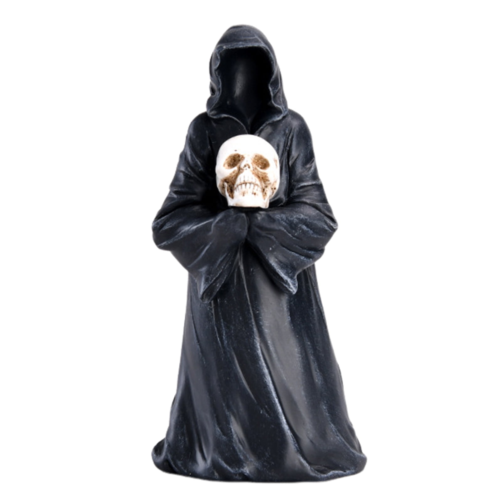 QDJZ Halloween Grim Reaper Figurine Spooky Black Robe Death Ghost Resin ...