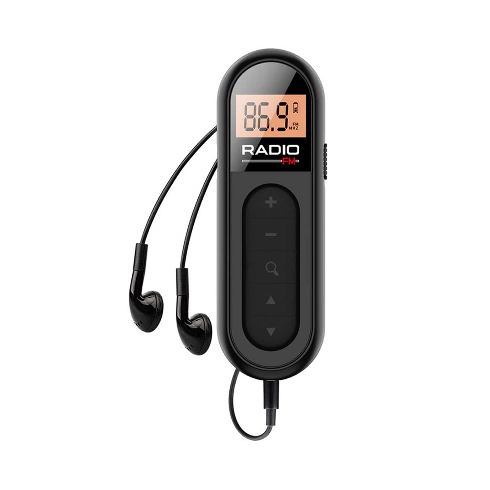 QDJZ Mini Pocket Clip FM Radio with Backlit LCD Display And 3.5mm ...