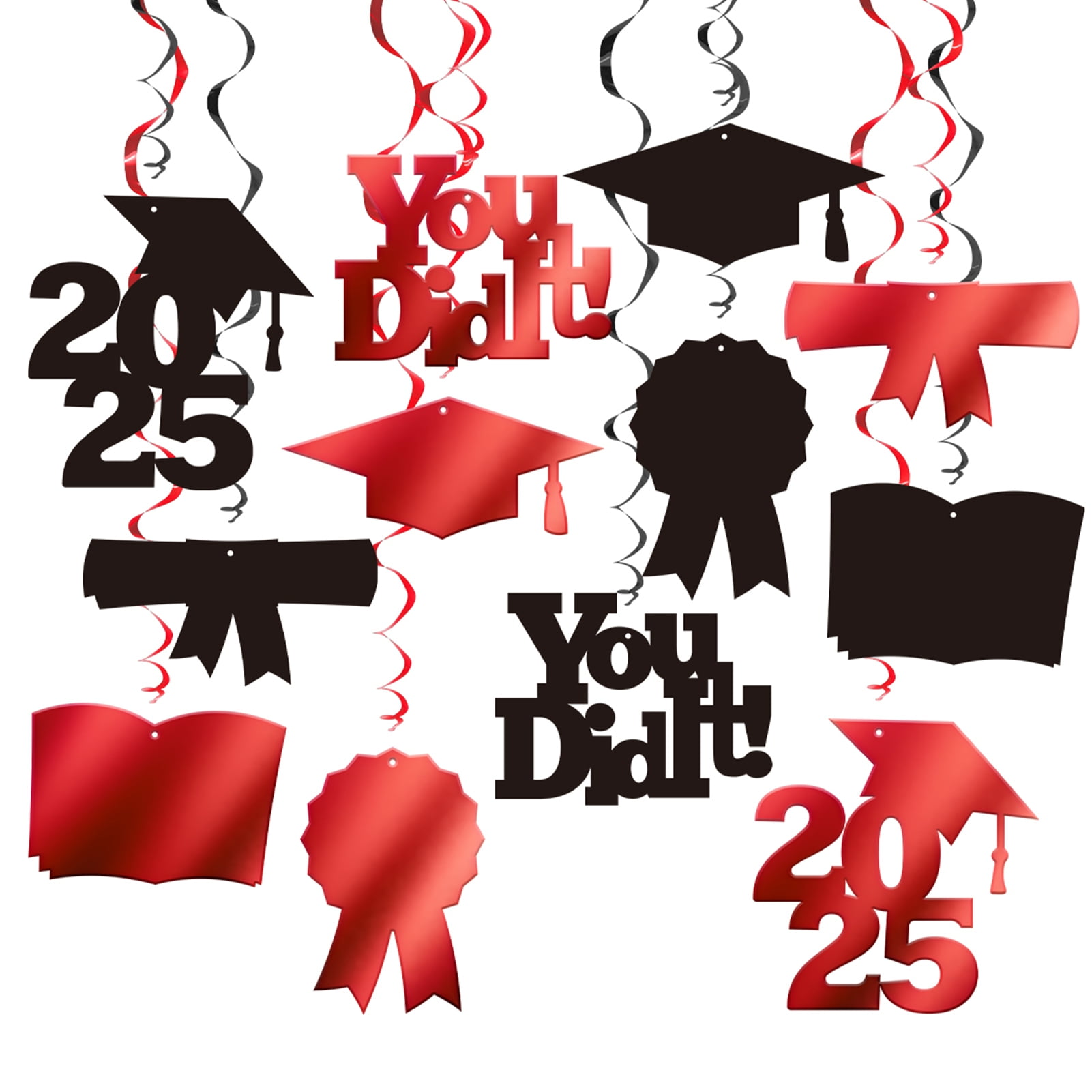 QDXFX 12PCS Graduation Party Hanging Swirl Decorations Class of 2025 ...