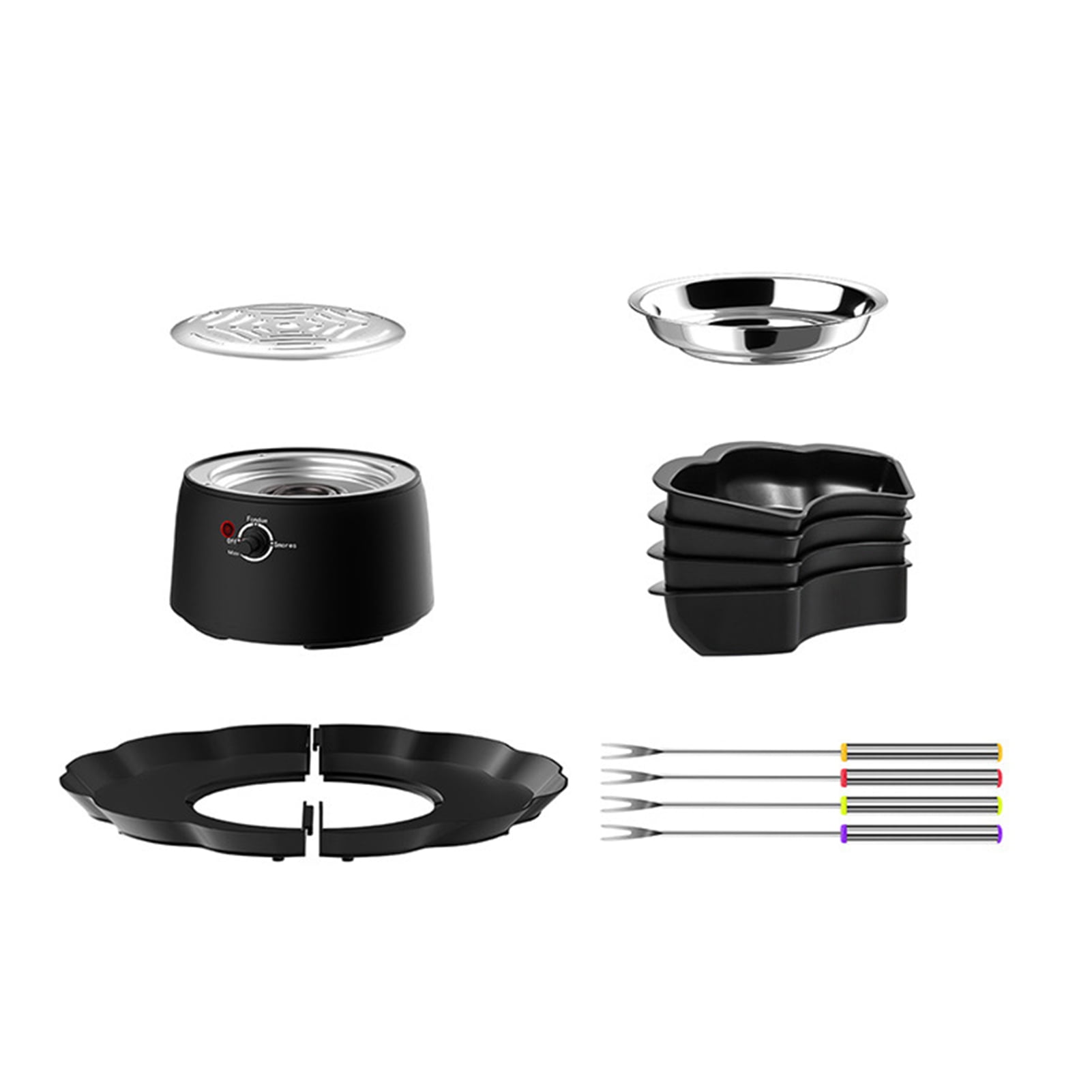 QDXFX 2-in-1 Electric S'more Maker Fondue Pot Flameless Heater with 3 ...