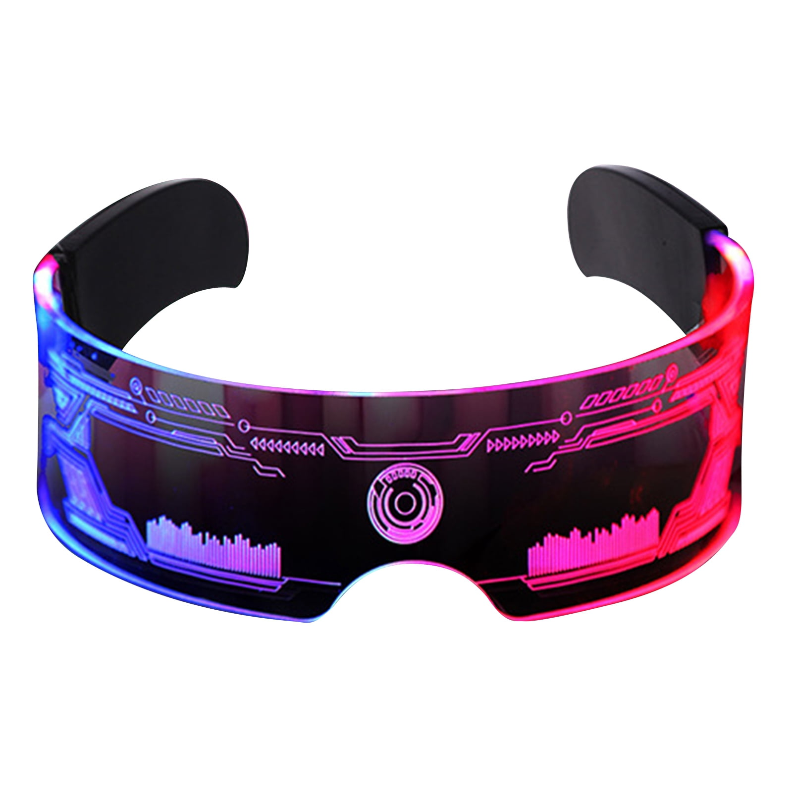 QDXFX LED Glasses 7 Color 12 Modes Cyberpunk Eyeglasses Flashing Light ...